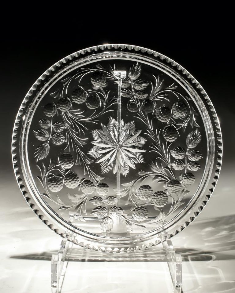 Pair of Intaglio Engraved Glass Plates by Stevens and Williams For Sale ...
