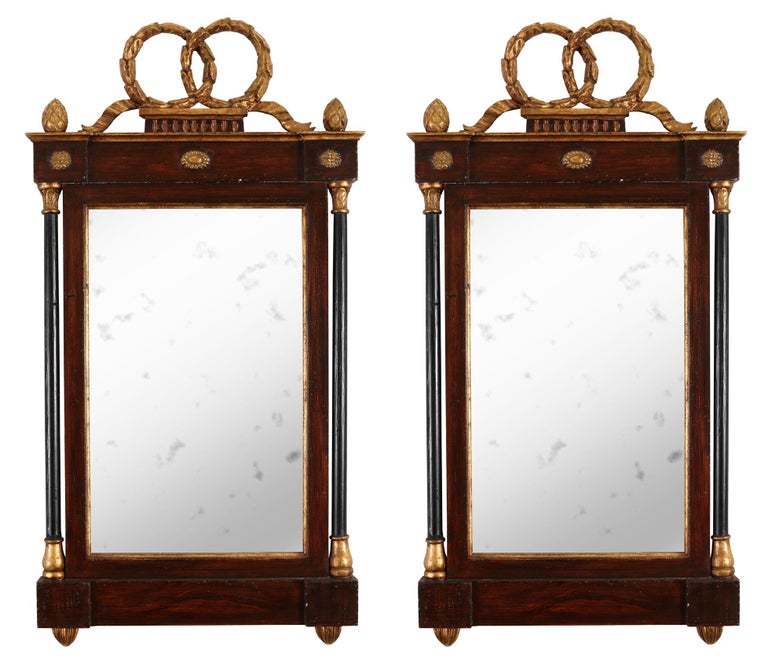 Pair of Italian Neoclassical Style Mirrors For Sale at 1stDibs