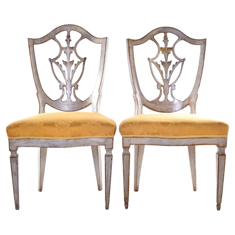 Pair of Italian Painted Side Chairs For Sale at 1stDibs