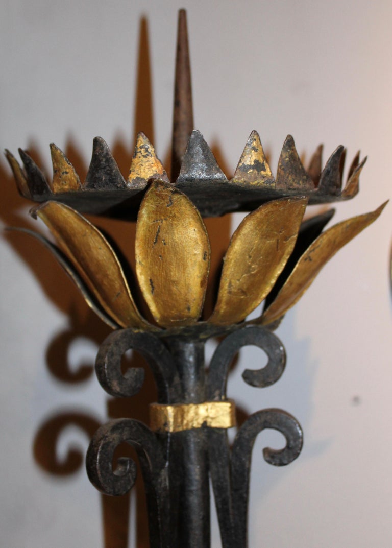 Pair of Italian Wrought Iron Church Pricket Sticks, circa 1900 For Sale ...