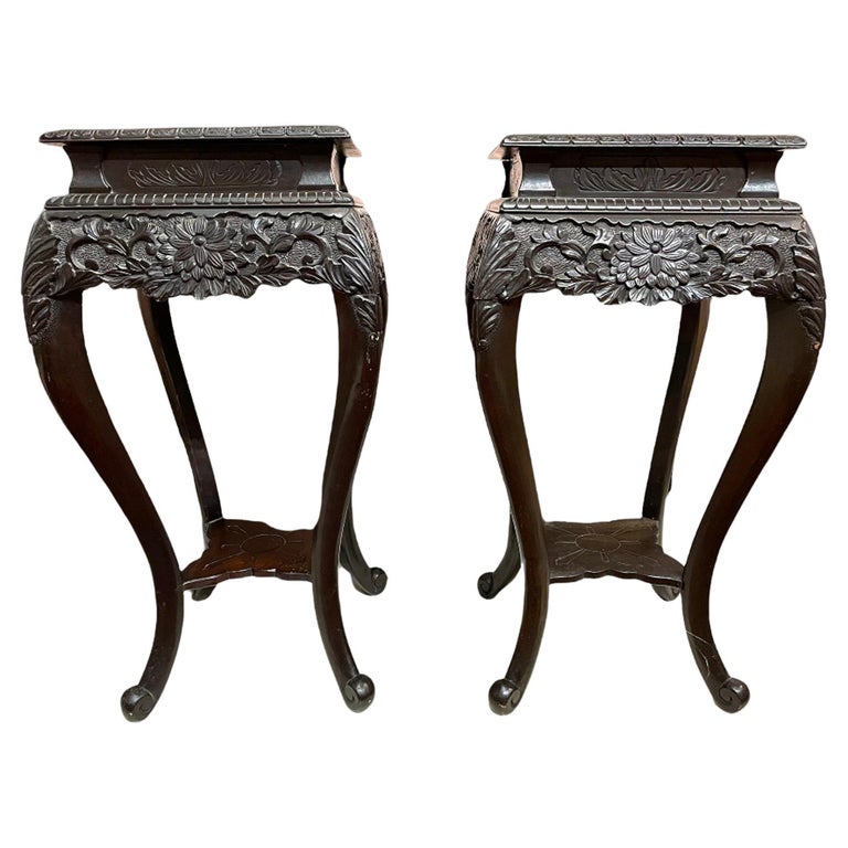 A Pair Of Japanese Lamp or Plant Holders For Sale at 1stDibs