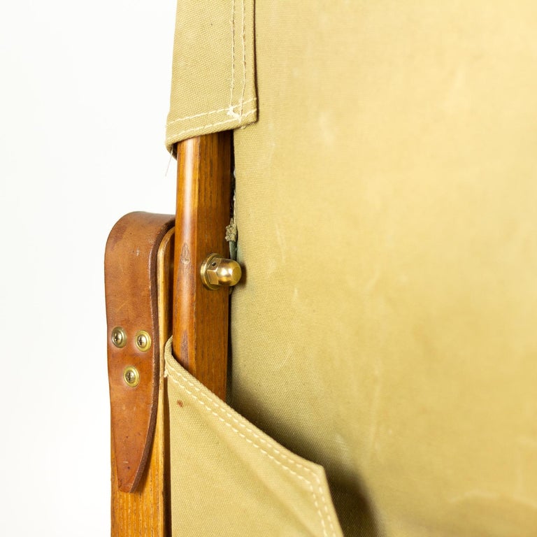 Pair of Kaare Klint Canvas Safari Chairs, Denmark, 1950s at 1stDibs