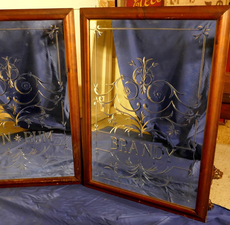 Pair of Large Etched Glass Pub Mirrors at 1stDibs | pub mirrors for ...