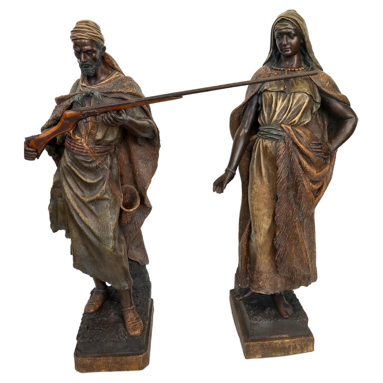 Pair of Large Goldscheider Figures at 1stDibs