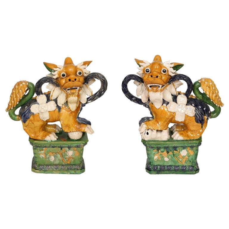 Pair of Large Important Chinese Fu Dogs at 1stDibs
