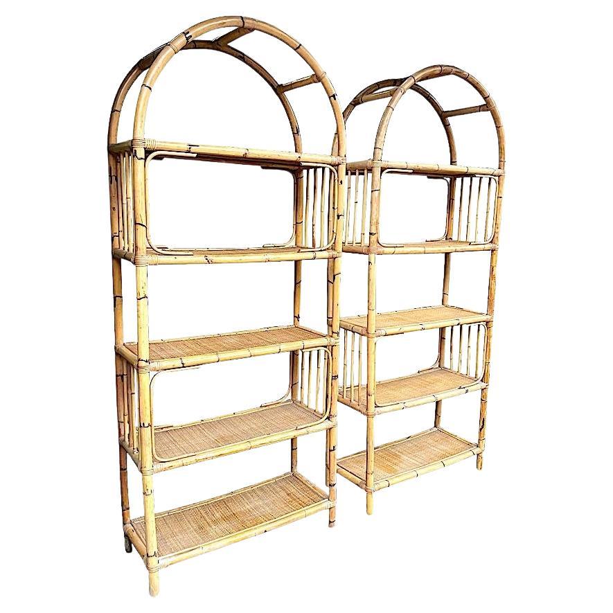 Vintage Shelf With Two Bamboo Shelves, Italy, 1970s For Sale at 1stDibs