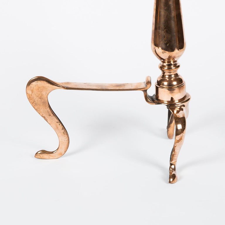 Pair of Large Scale Copper Andirons at 1stDibs