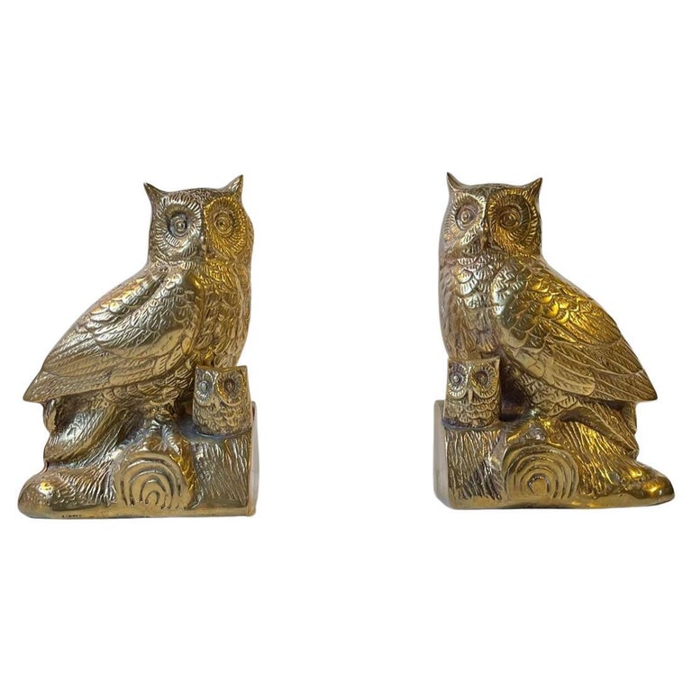 Pair of Large Vintage Owl Bookends For Sale at 1stDibs