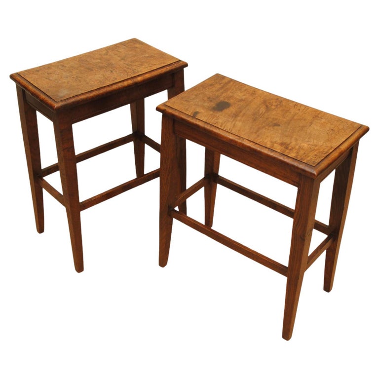 Pair of Late 18th Century Oak Stools For Sale at 1stDibs
