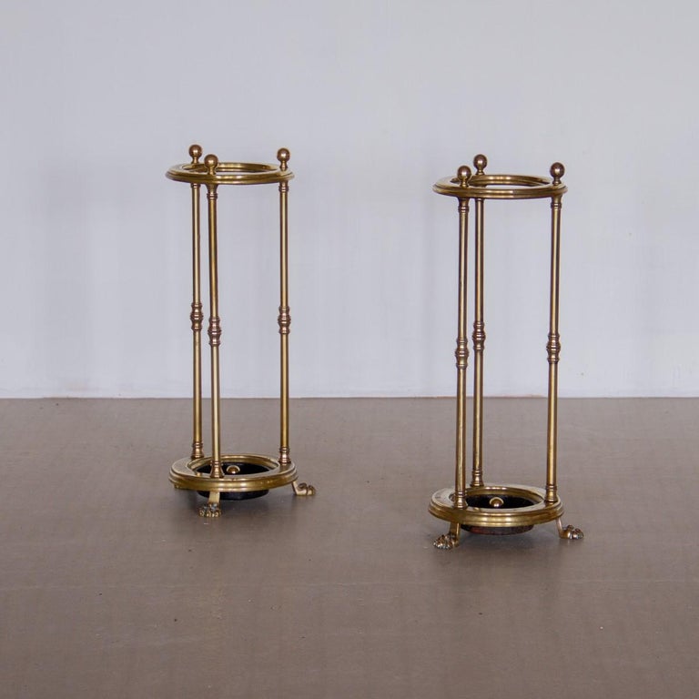 Pair of Late 19th Century English Brass Stick Stands, Stamped For Sale ...