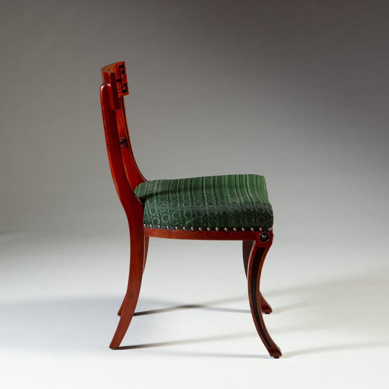 Pair of Late 19th Century Thomas Hope Revival Side Chairs with Green ...