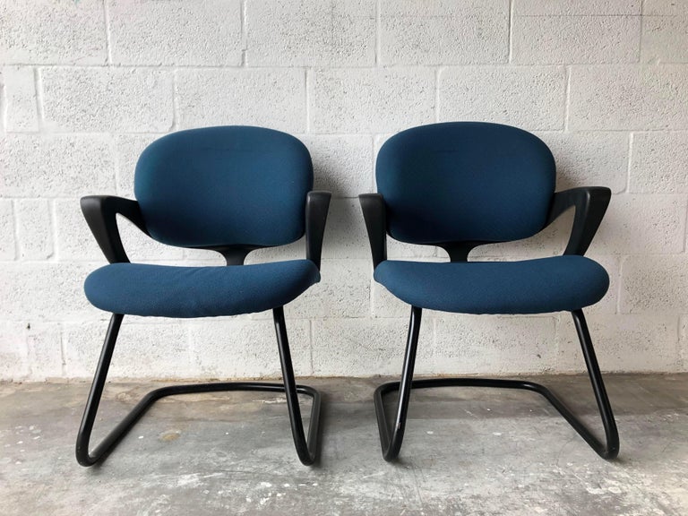Pair of Late 20th Century Herman Miller Avian Sledge Base Side Chairs ...
