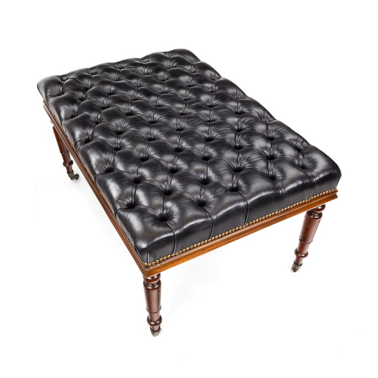 Pair of Leather Stools in the Manner of Gillows at 1stDibs