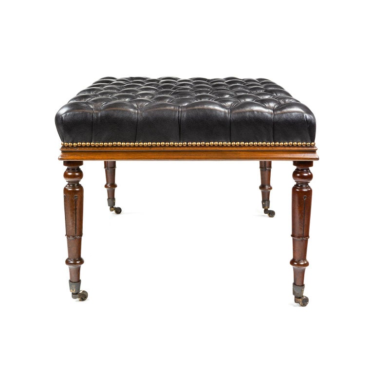 Pair of Leather Stools in the Manner of Gillows at 1stDibs
