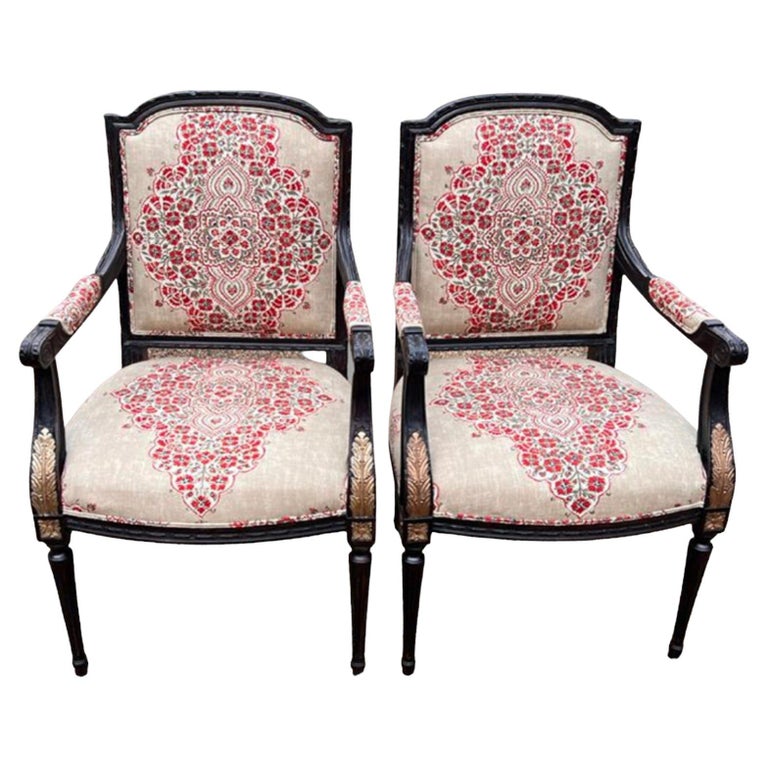 Pair of Louis XV1 Style Chairs For Sale at 1stDibs