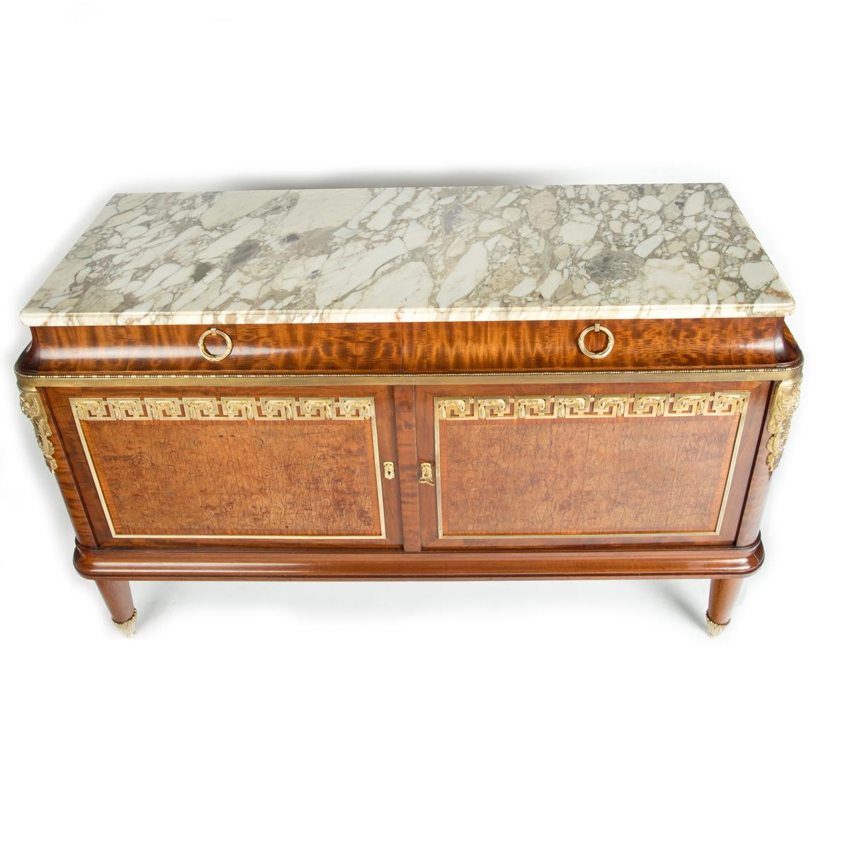 A pair of mahogany and ormolu side cabinets by Schmidt For Sale at 1stDibs