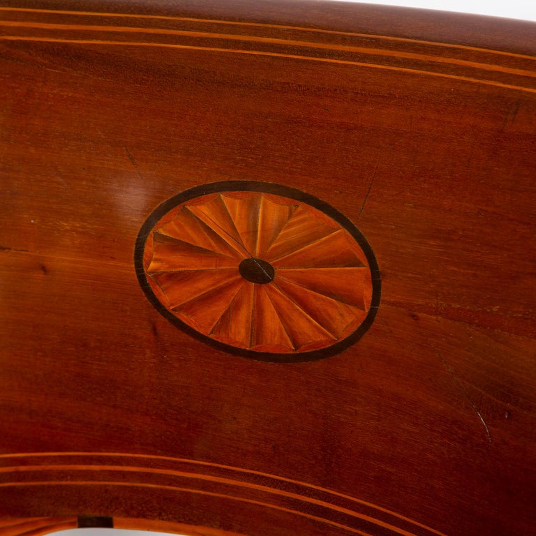 Pair of Mahogany Armchairs with Carved and Inlaid Decoration For Sale ...