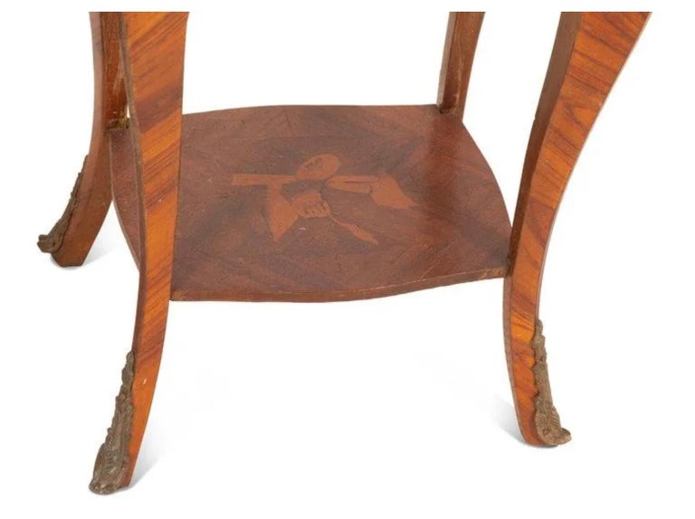 Pair of Marquetry Side Tables with Gilt Metal Mounts For Sale at 1stDibs