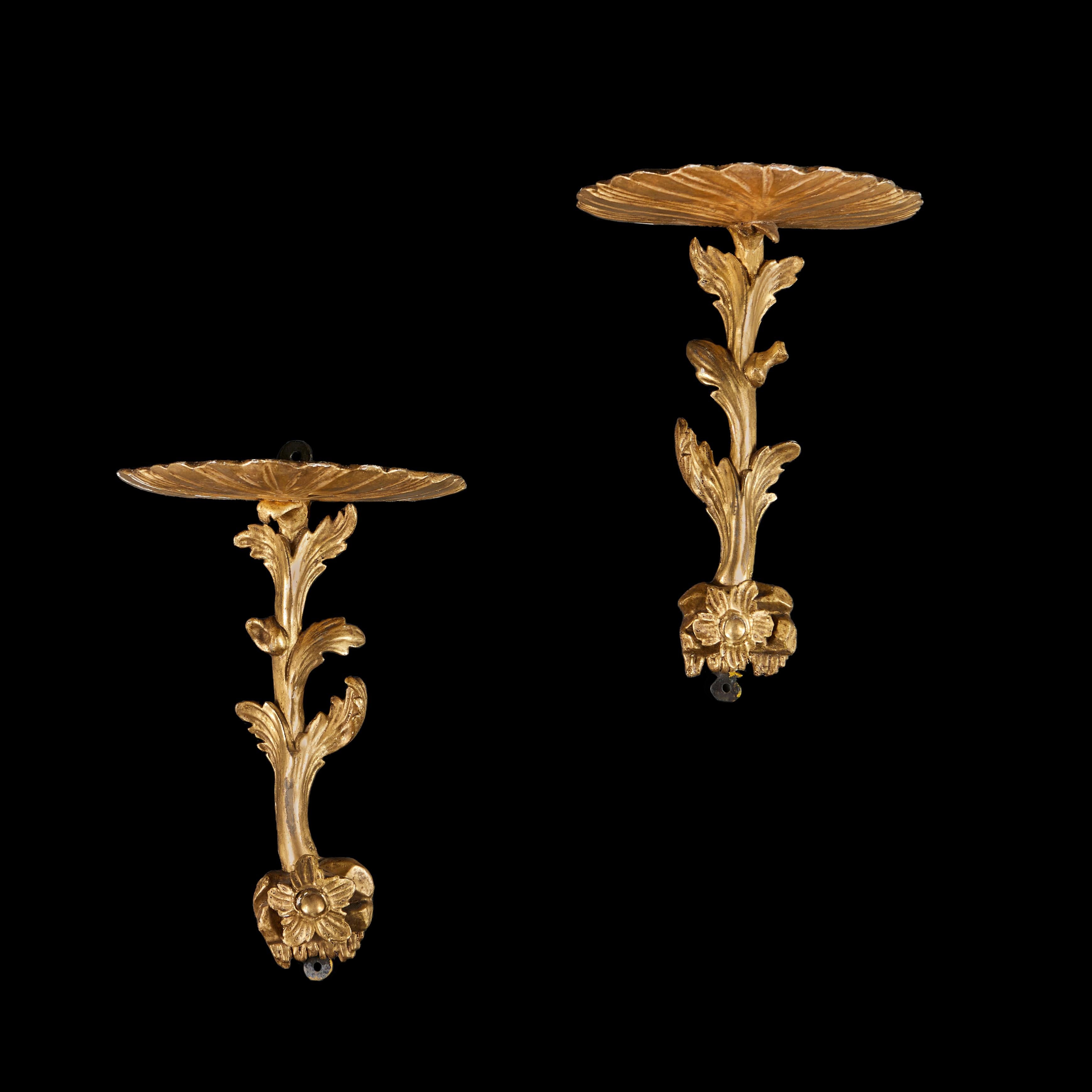 Pair of Mid-18th Century Giltwood English Wall Brackets at 1stDibs