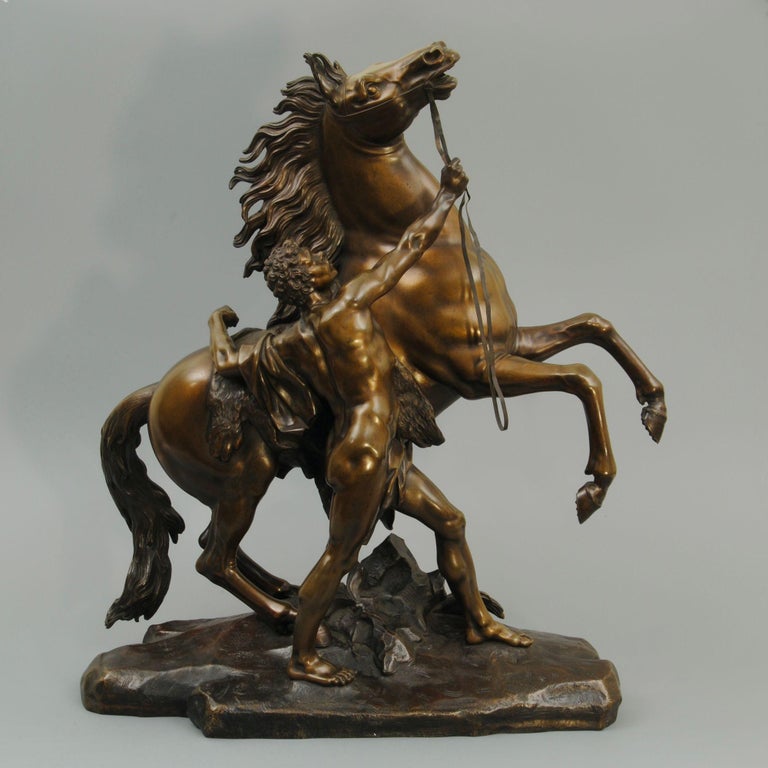 A Pair of Mid 19th Century Bronze Marley Horses For Sale at 1stDibs