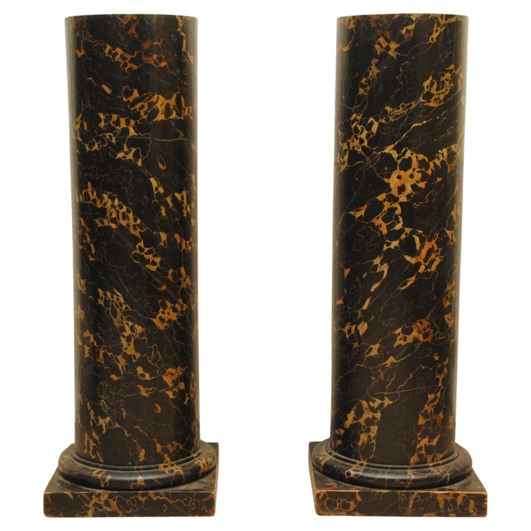 Pair of Mid 19th Century Simulated Marble Columns For Sale at 1stDibs