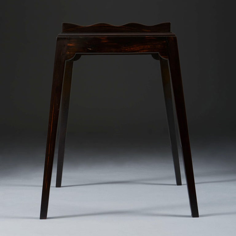 Pair of Mid-20th Century Ebony Tables with Undulating Galleries at 1stDibs
