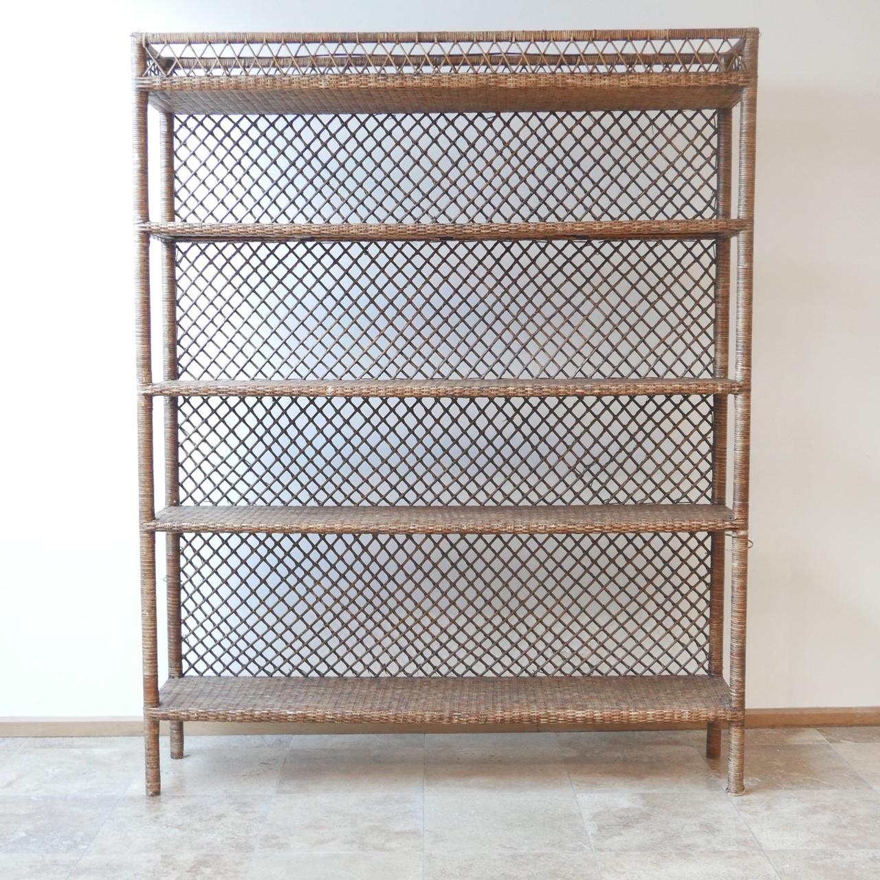 Pair of Midcentury Cane Bookcases at 1stDibs