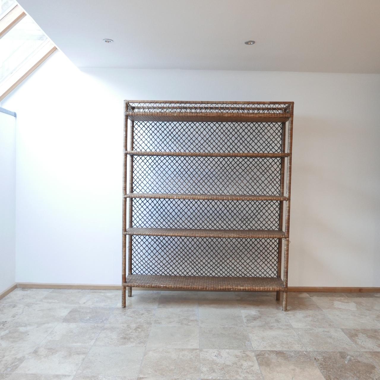 Pair of Midcentury Cane Bookcases at 1stDibs