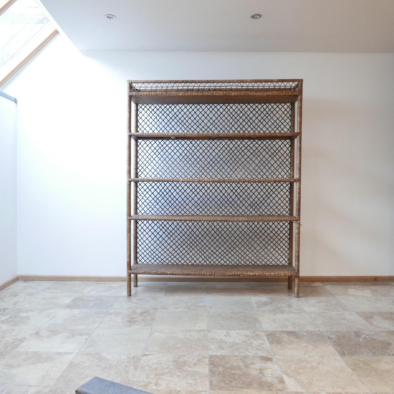 Pair of Midcentury Cane Bookcases at 1stDibs