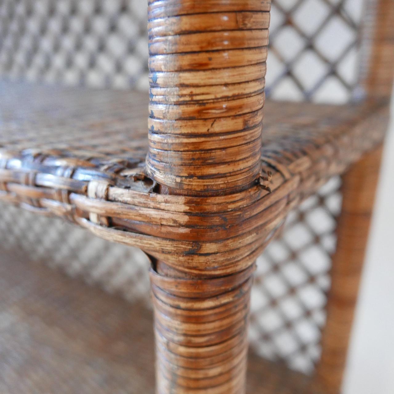 Pair of Midcentury Cane Bookcases at 1stDibs