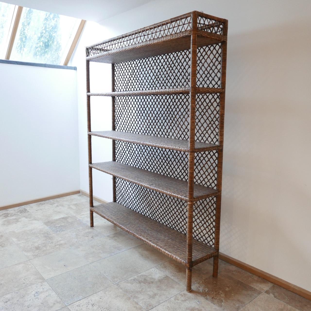 Pair of Midcentury Cane Bookcases at 1stDibs