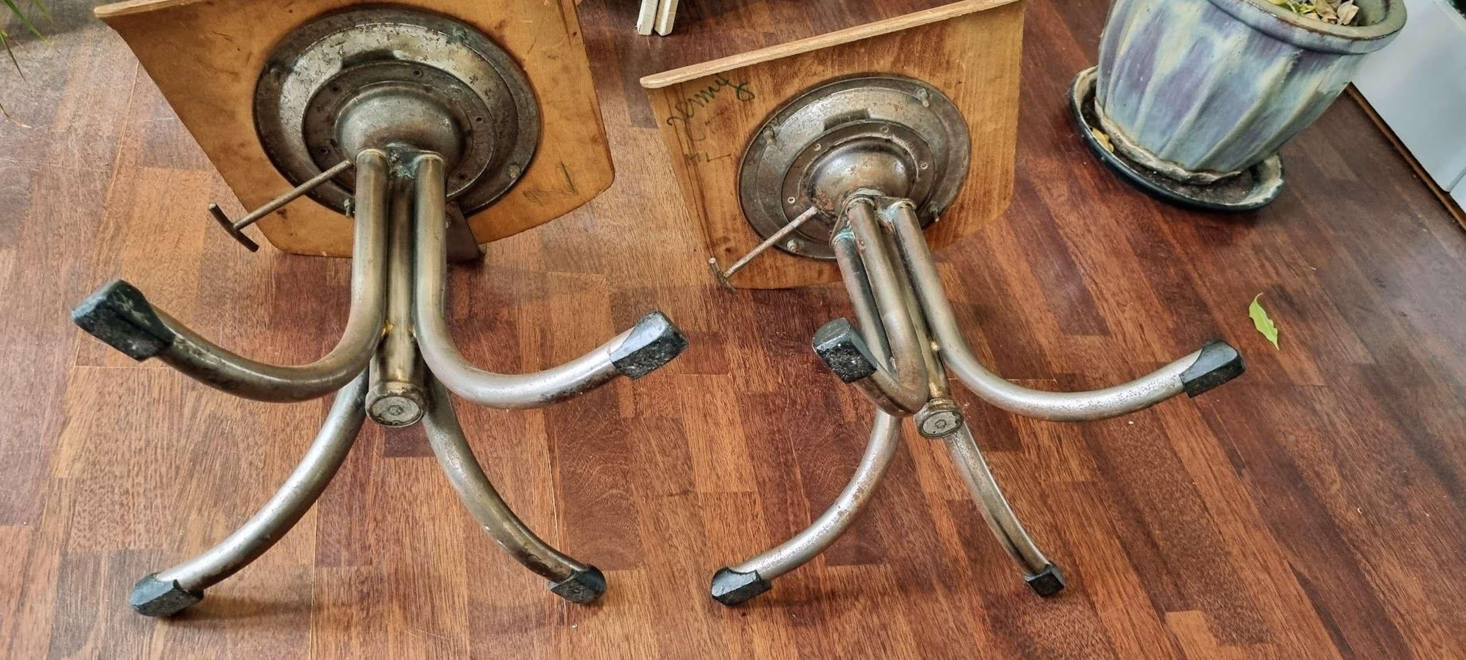 Pair of Midcentury Industrial Height Adjustable Factory Stools For Sale ...