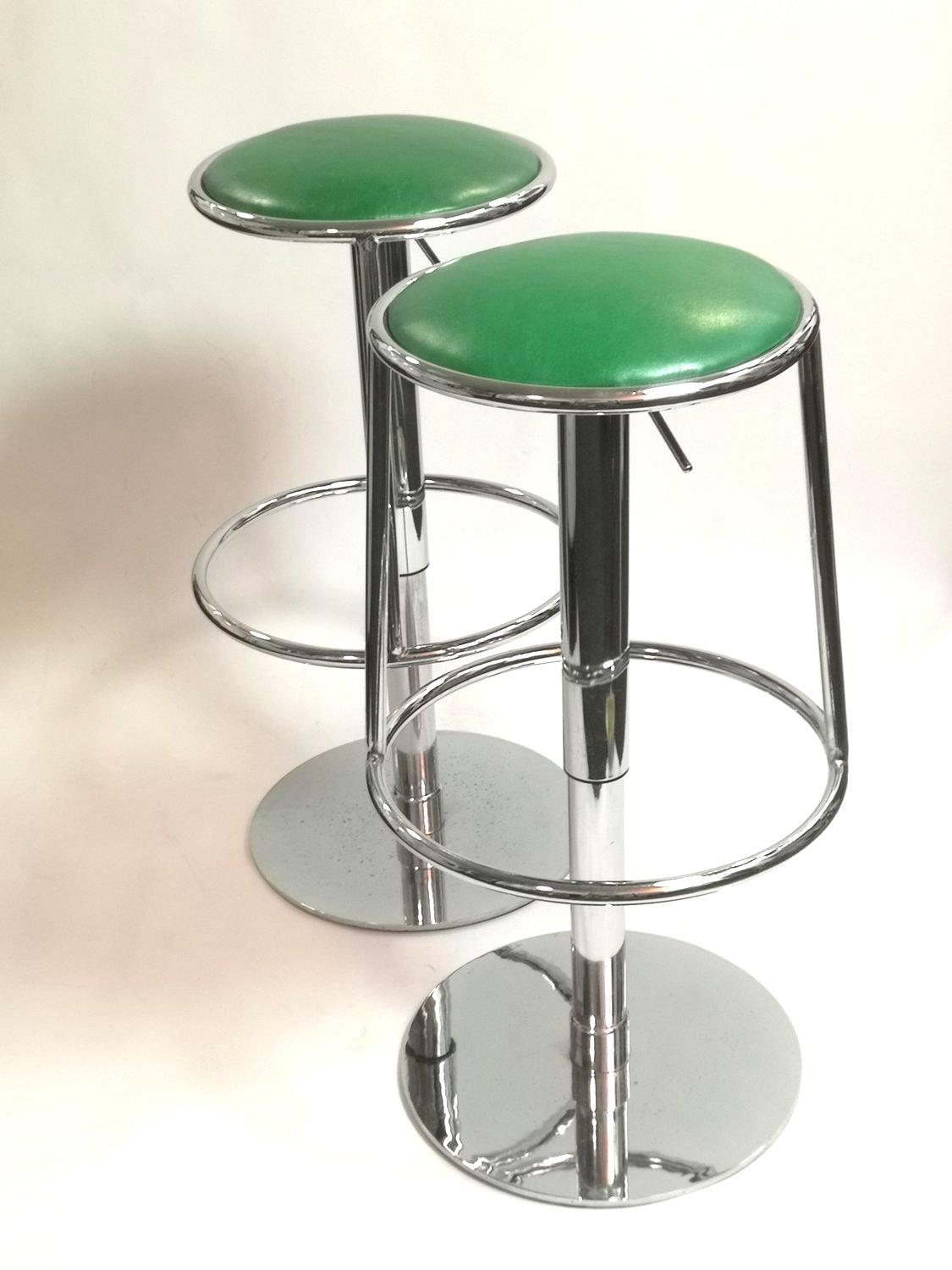 Pair of Mid-Century Italian Bar Stools from the 1970's at 1stDibs