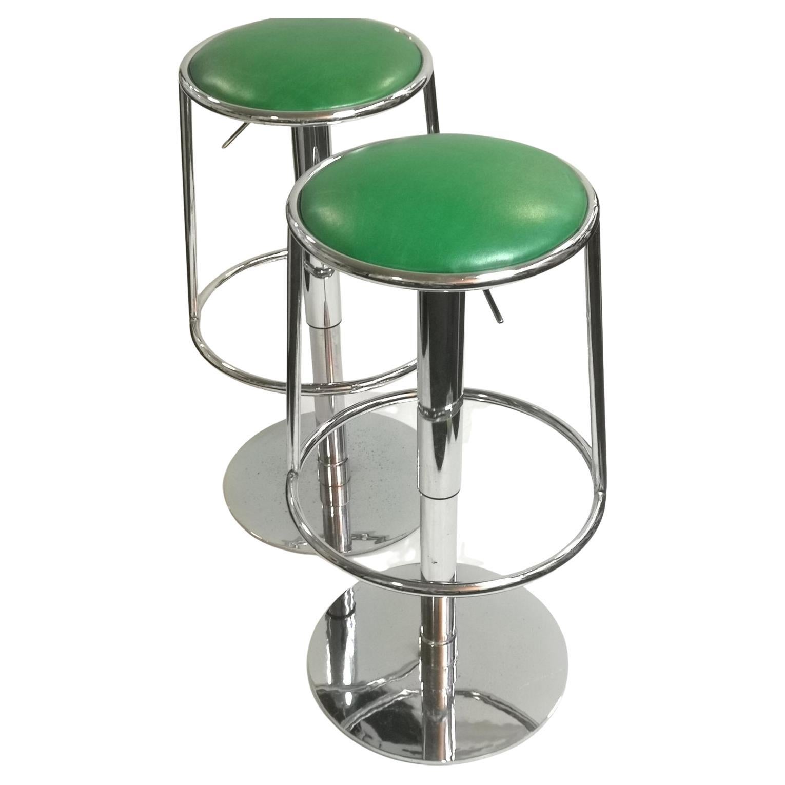Pair of Mid-Century Italian Bar Stools from the 1970's at 1stDibs