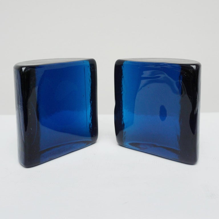 Pair of Mid-Century Modern Blenko Glass Bookends Designed by Wayne ...