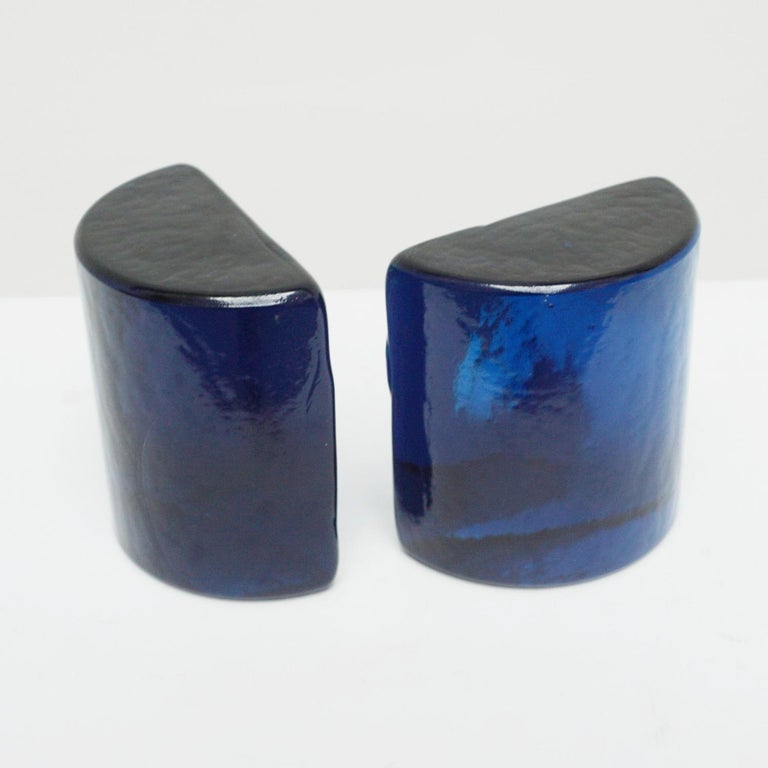 Pair of Mid-Century Modern Blenko Glass Bookends Designed by Wayne ...