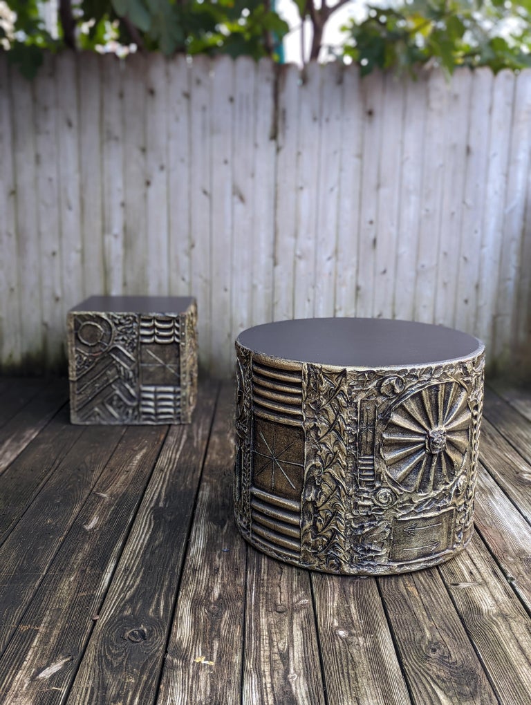 Pair of Mid-Century Modern Brutalist Side Tables by Adrian Pearsall For ...