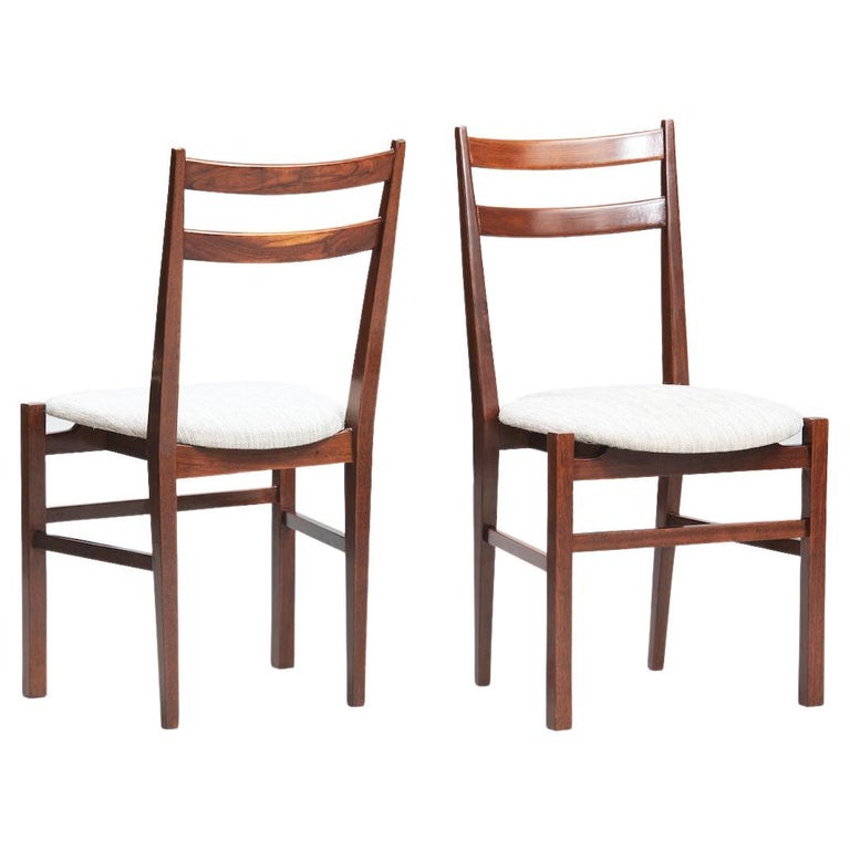 Pair of Mid-Century Modern High Back Wenge Chairs For Sale at 1stDibs