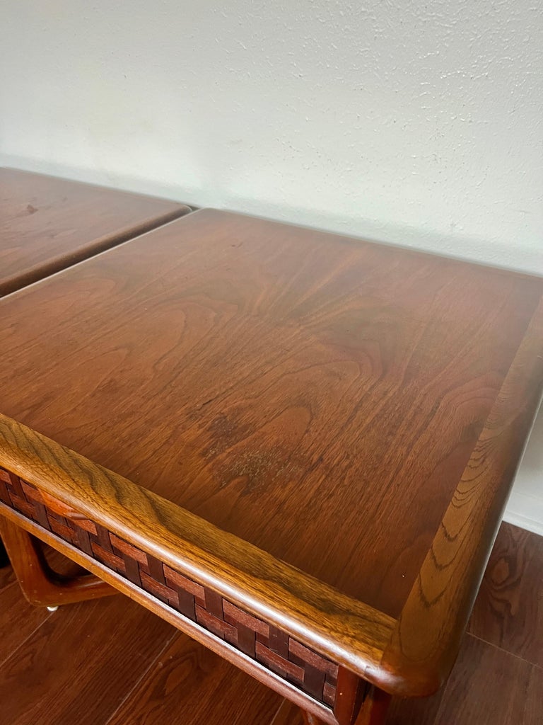 Pair of Mid-Century Modern Lane Perception Side Tables with a Cross ...