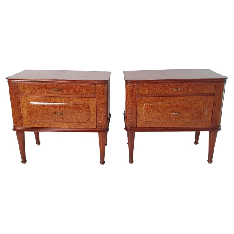 Pair of Mid Century Italian Nightstands For Sale at 1stDibs