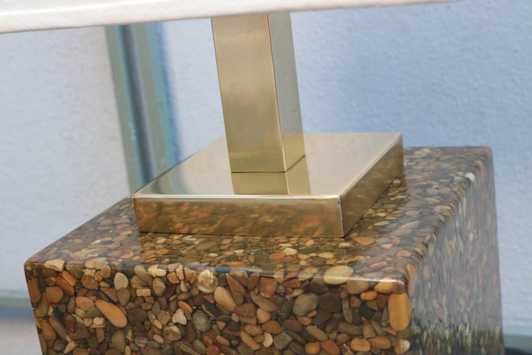 Pair of Modernist Resin and Stone Table Lamps For Sale at 1stDibs