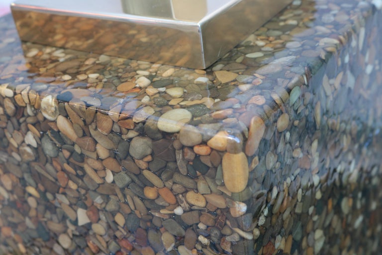 Pair of Modernist Resin and Stone Table Lamps For Sale at 1stDibs