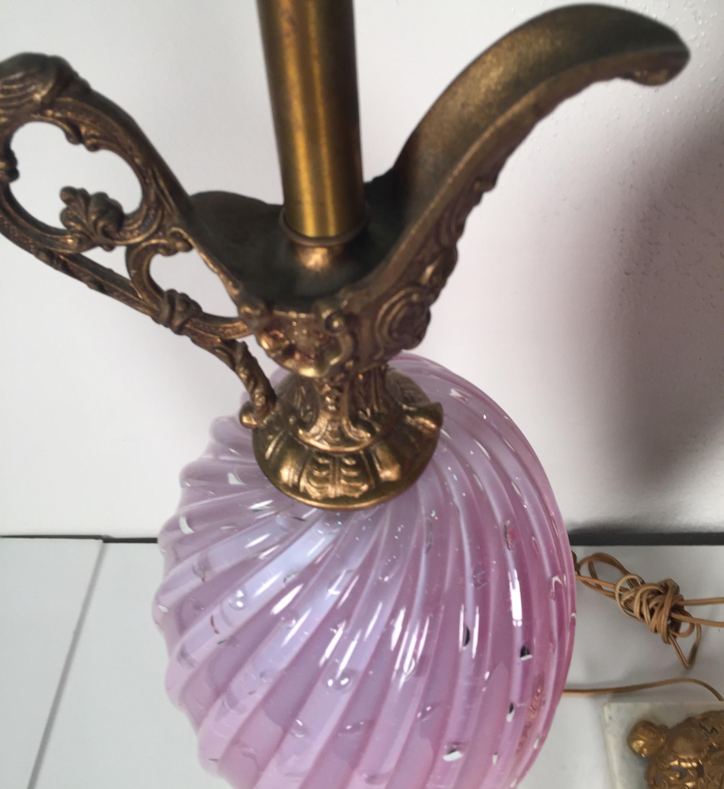 Pair of Murano Glass Ewer Lamps For Sale at 1stDibs