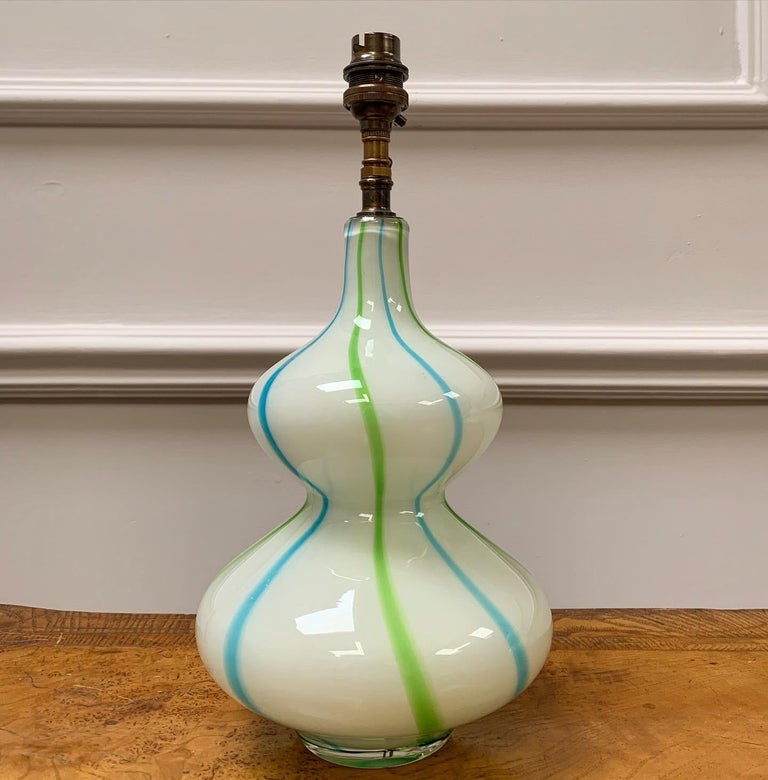 A Pair of Murano Polychrome Double Gourd Lamps For Sale at 1stDibs