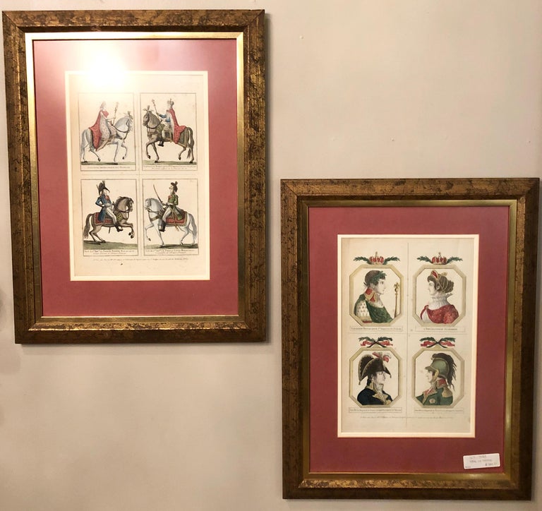 Pair of Napoleonice Engravings in a Tortoise Shell Frame at 1stDibs