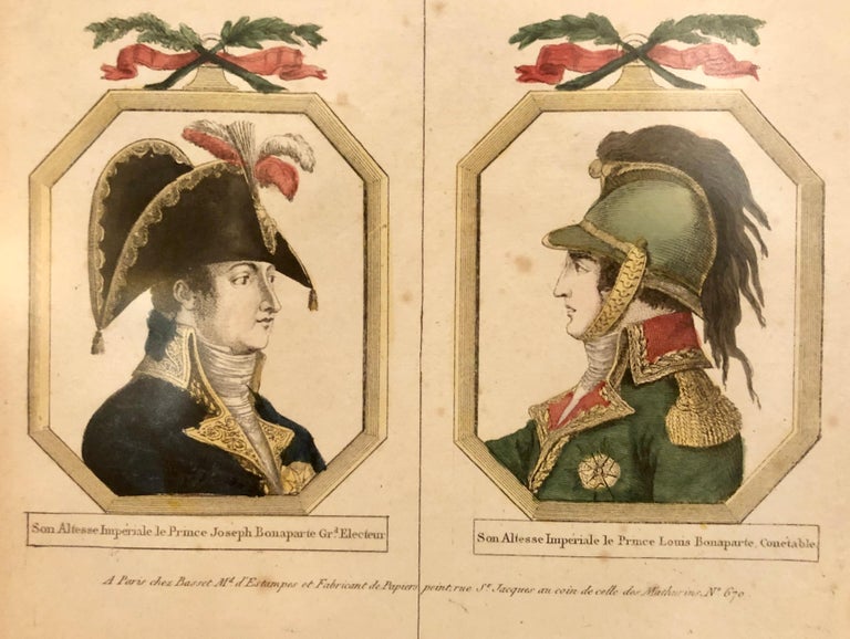 Pair of Napoleonice Engravings in a Tortoise Shell Frame at 1stDibs