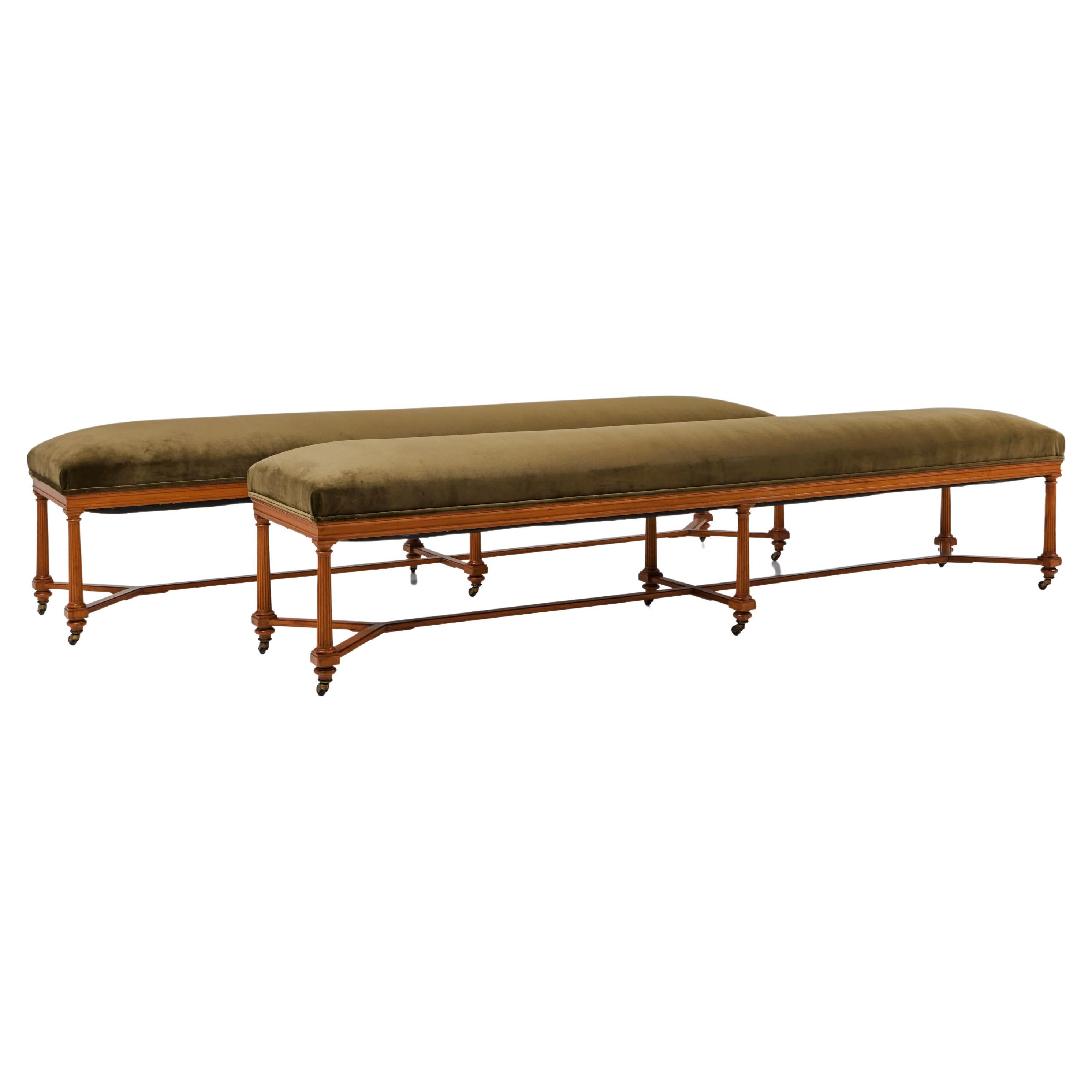 A Pair of Neoclassical Long Benches For Sale at 1stDibs