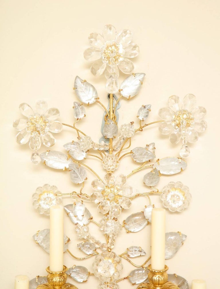 Pair of New Rock Crystal Sconces at 1stDibs