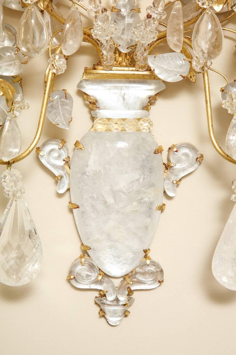 Pair of New Rock Crystal Sconces at 1stDibs