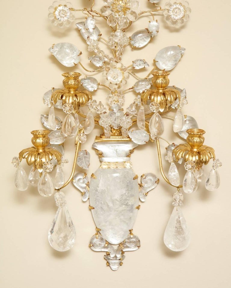 Pair of New Rock Crystal Sconces at 1stDibs